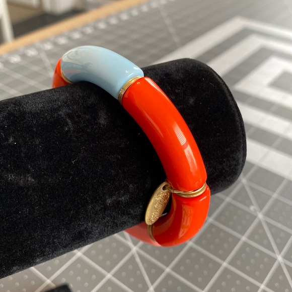 Plunder | Jewelry | New Coral And Blue Macaroni Style Bracelet | Poshmark